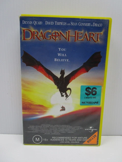 DRAGON HEART, DENNIS Quaid, VHS Tape, Vintage Video, Movie, M, 1996 $22 ...