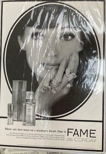 ORIGINAL VINTAGE MAGAZINE Perfume Advert 1950's Fame de Corday French ...