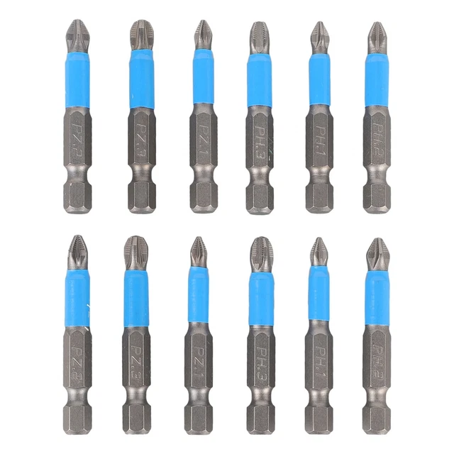 HEAVY DUTY ALLOY Steel Screwdriver Bit Set 12pcs PH1 PH2 PH3 PZ1 PZ2 PZ3 $24.10 - PicClick AU