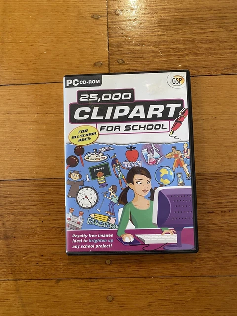 25,000 CLIPART FOR School PC CD ROM Software 2 CD SET $9.80 - PicClick AU