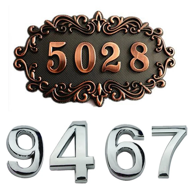 3D SELF ADHESIVE Acrylic House Number Door Numbers Apartment Stickers ...
