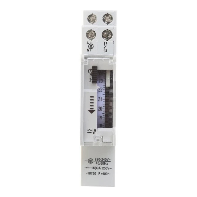 MECHANICAL 24 HOURS Programmable Din Rail Timer Switch Relay 110-240V ...