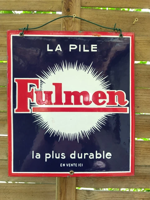 AUTHENTIQUE PLAQUE ÉMAILLÉE FULMEN double face signée émaillerie ...