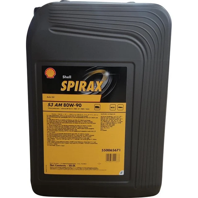 SHELL SPIRAX S3 AM SAE 80W-90 20 Liter Achsöl und Getriebeöl GL4 / GL5 ...