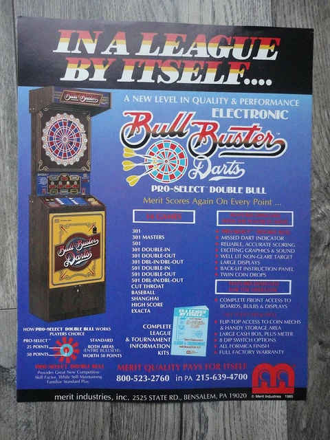 BROCHURE ORIGINALE BULL Buster Freccette Arcade Machine Flyer merito ...