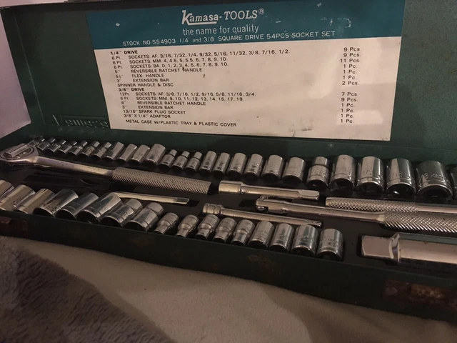 KAMASA TOOLS SOCKET Set, 54 Piece Square Drive. £43.55 - PicClick UK