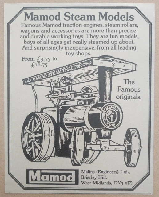 MAMOD STEAM MODELS Original UK Press Advert 1975 £4.99 - PicClick UK