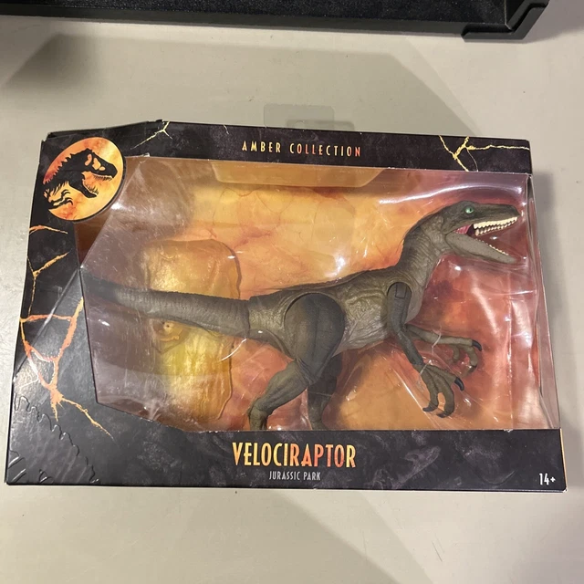 JURASSIC PARK VELOCIRAPTOR Amber Collection 6” Action Figure Mattel ...
