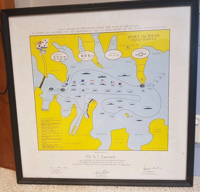PRESENTATION NAVAL CHART 1986 75th Anniversary Royal Australian Navy ...
