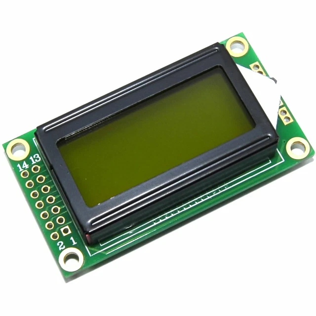 0802A BLACK LCD Module Green Backlight HD44780 8x2 Arduino Flux ...