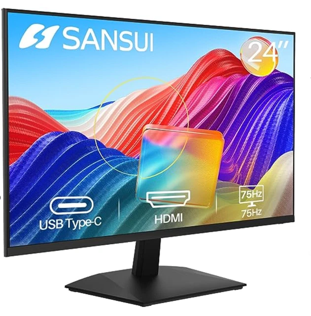SANSUI MONITOR 24 inch FHD PC Monitor with USB Type-C, Built-in ...