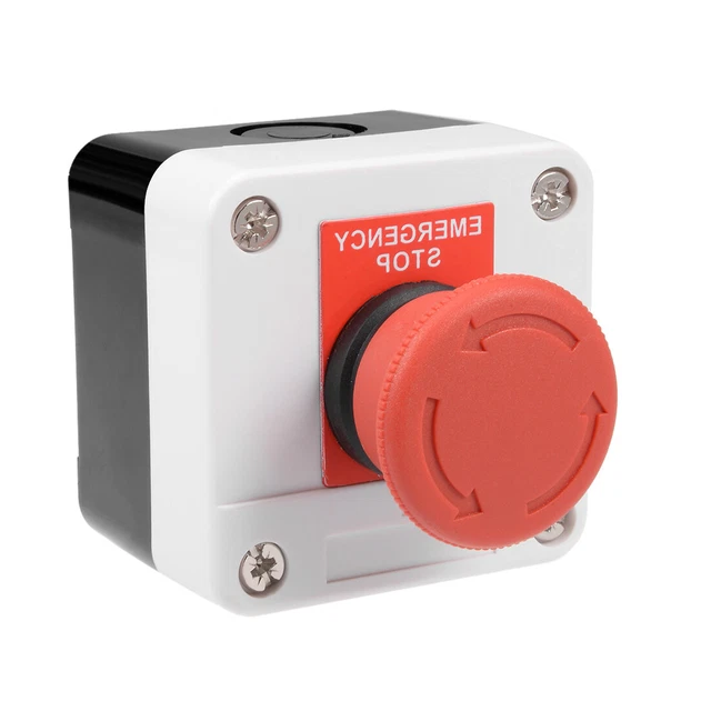 EMERGENCY STOP PUSH Button Switch Station Red Mushroom Self Locking ...