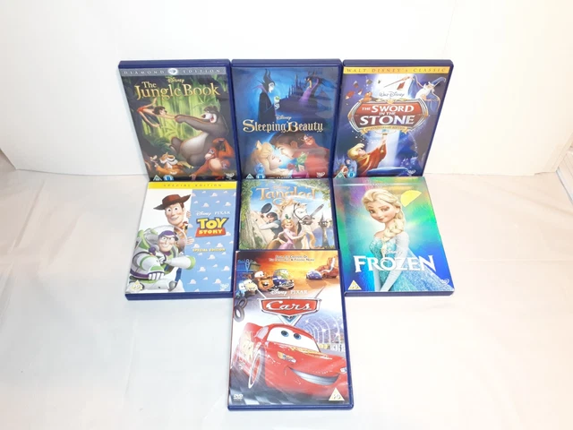DISNEY PIXAR DVD Bundle 7x Movies Frozen, Tangled, The Sword In The ...