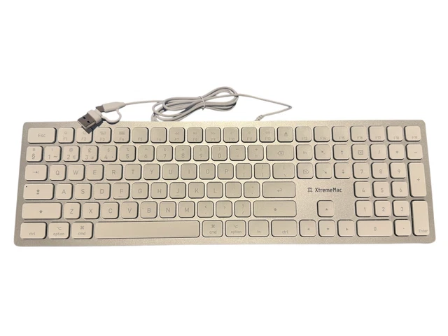 GENUINE XTREMEMAC V2 Keyboard USB C or A for Apple Mac Wired NEW VAT ...