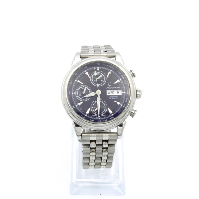 BULOVA ACCUTRON GEMINI 26C10 Automatic Chronograph Valjoux 7750 Day ...