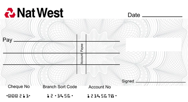 LARGE NATWEST BLANK CHEQUE (3 SIZES) for Charity- Presentation ...