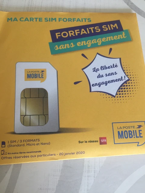 CARTE SIM FORFAITS sans engagement - la poste mobile - téléphonie - EUR ...