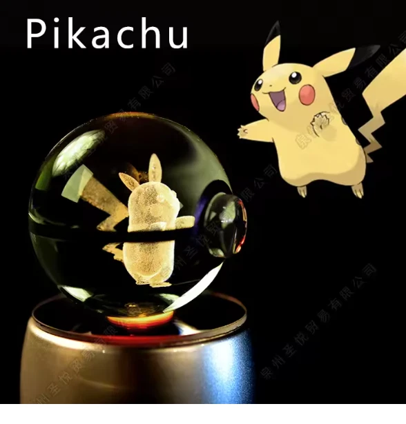 POKEMON CRYSTAL BALL 3D Pikachu Gengar Mewtwo Night Light Lamp £10.99 ...