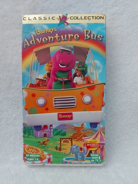 BARNEY’S ADVENTURE BUS VHS Video Tape RARE Sing Along Songs VTG Purple ...