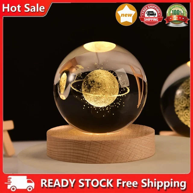 3D CRYSTAL BALL Night Light Luminous Crystal Ball Table Lamp for ...