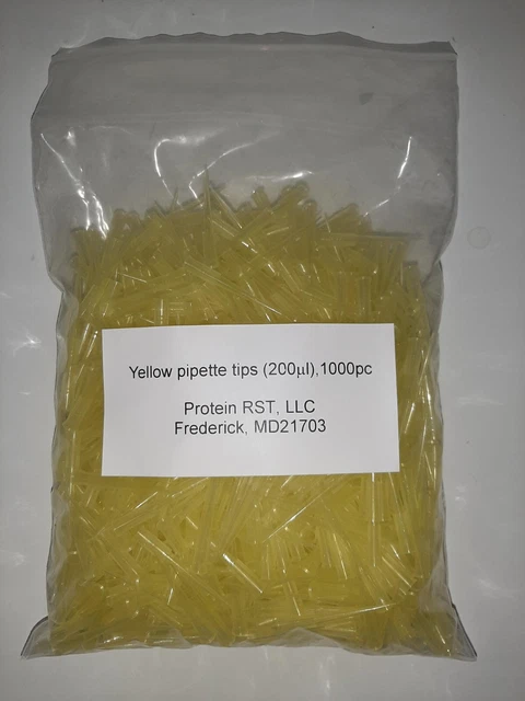 UNIVERSAL PIPETTE YELLOW tips (200ul), a bag of 1000 tips, autoclavable ...
