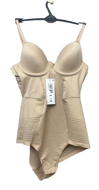 MARKS AND SPENCER Plunge Bodysuit Firm Control Body Shapewear Rose ...