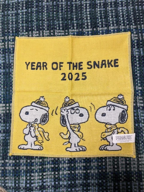 PEANUTS SNOOPY HANDKERCHIEF YEAR OF THE SNAKE 2025 Yellow Mustard ...