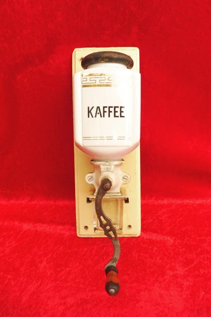 ALTE KAFFEEMÜHLE , Wandmühle , Holz-Metall-Keramik-Glas EUR 74,00 - PicClick DE