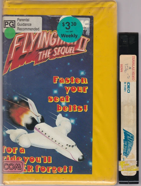 RARE VHS FLYING HIGH II THE SEQUEL Big Box Ex-Rental ROADSHOW CLAMSHELL ...