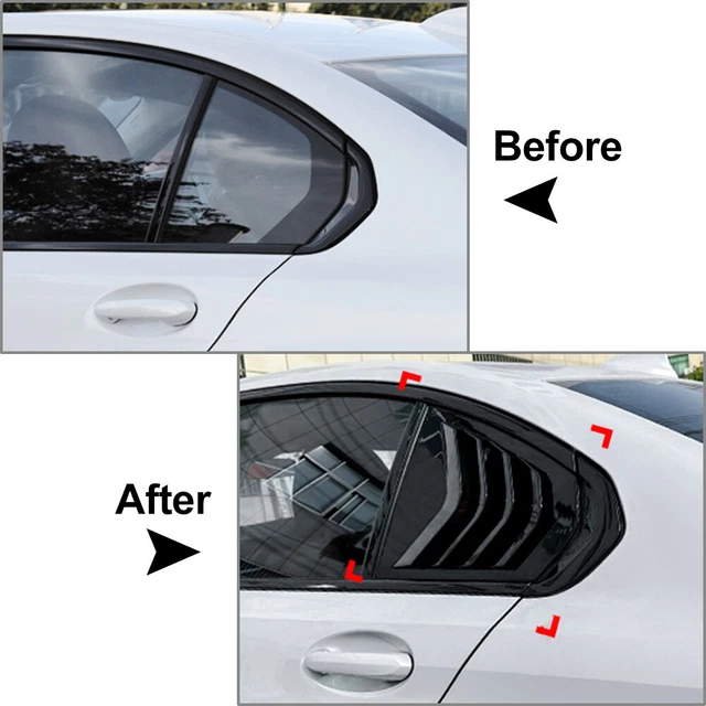 GLOSSY BLACK REAR Window Louver Shutter Cover Trim For BMW 3-Series G20 2019-23 $54.98 - PicClick AU