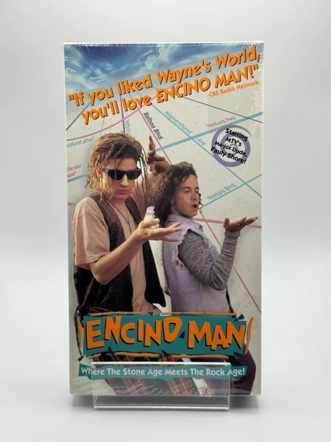 ENCINO MAN (VHS, 1992) Factory Sealed Pauly Shore Brendan Fraser Sean ...
