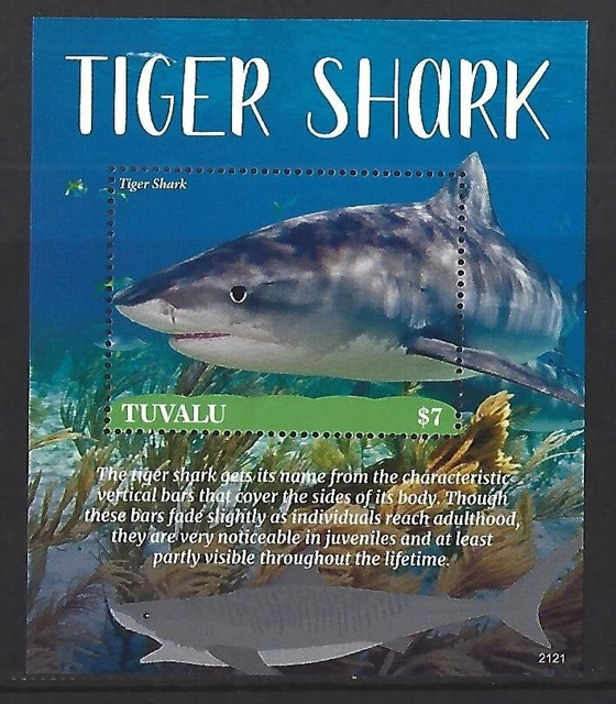 TUVALU 2021 TIGRE Shark Miniature Feuille non Montés Excellent État ...