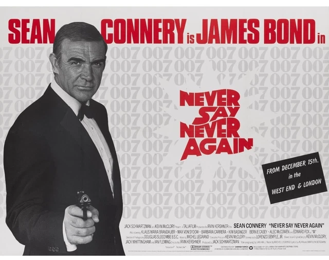 007 NEVER SAY Again James Bond Sean Connery affiche de film carte ...