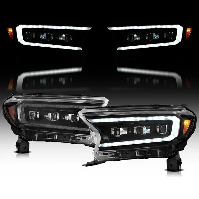 FITS 2019-2021 FORD Ranger PRO-Series LED DRL/Signal Black Projector ...