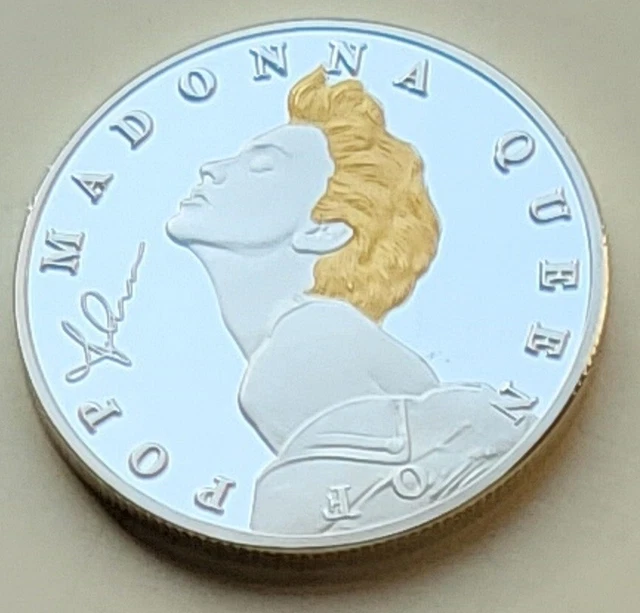 MADONNA GOLD SILVER Coin Singer Autograph Old Queen of Pop Music ...