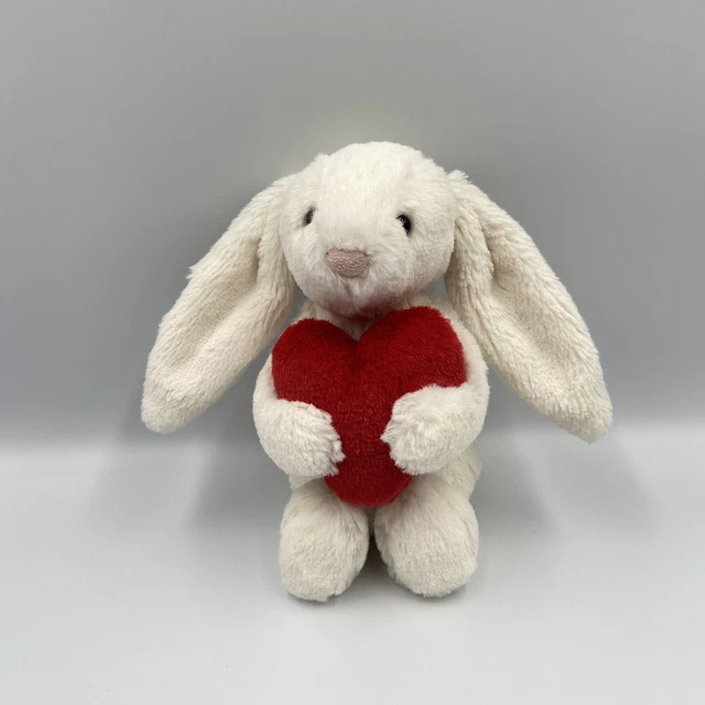 JELLYCAT BASHFUL RED Love Heart Bunny Small £21.50 - PicClick UK