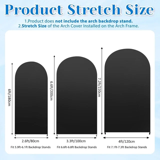 ARCH BACKDROP COVER Set, Wedding Spandex Fitted Covers for Round Top ...