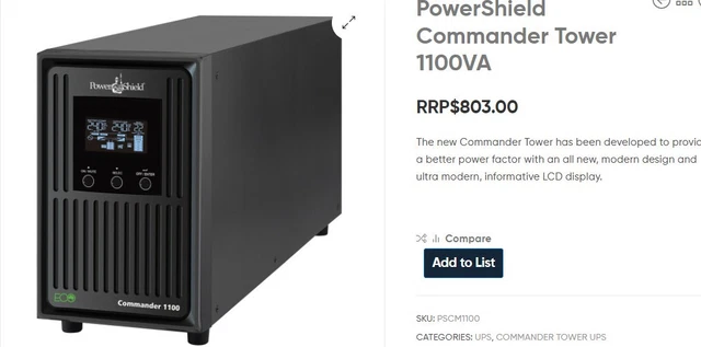 POWERSHIELD COMMANDER TOWER 1100VA UPS $280.00 - PicClick AU