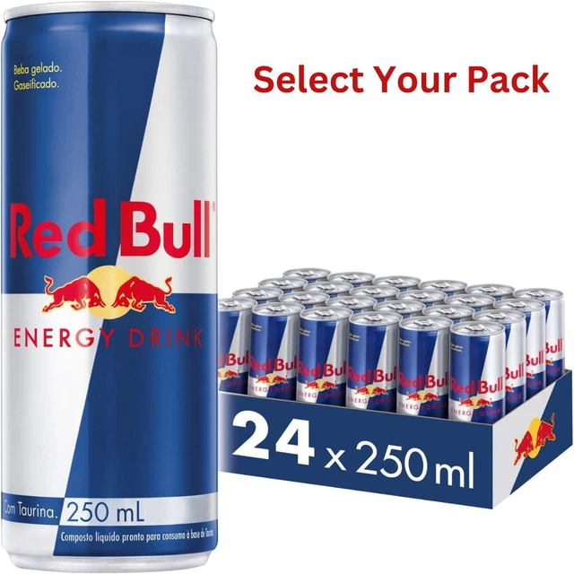 RED BULL ENERGY DRINK CANS 250ml CLASSIC 24x250ml 12x250ml 8x250ml ...