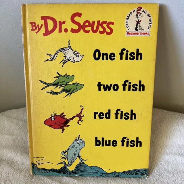 VINTAGE DR SEUSS One Fish Two Fish Red Fish Blue Fish 1960 Book Club ...