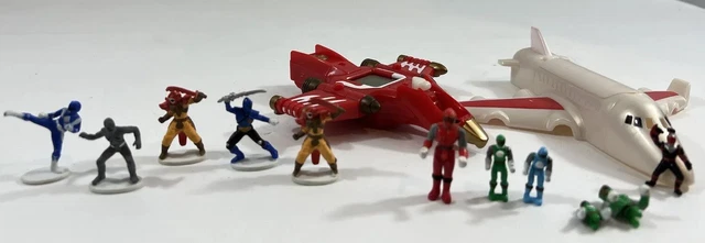 2002 POWER RANGERS Red Hawk Micro Mini Zord Plane Handheld Game w 9 ...
