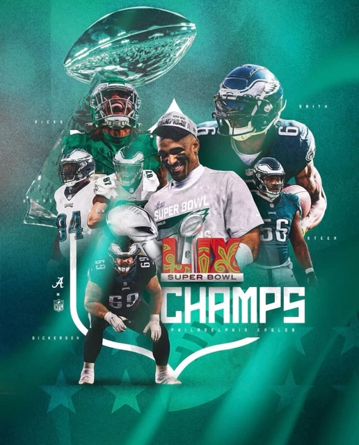 PHILADELPHIA EAGLES ALABAMA Super Bowl LIX Champions 8x10 NFL Football ...