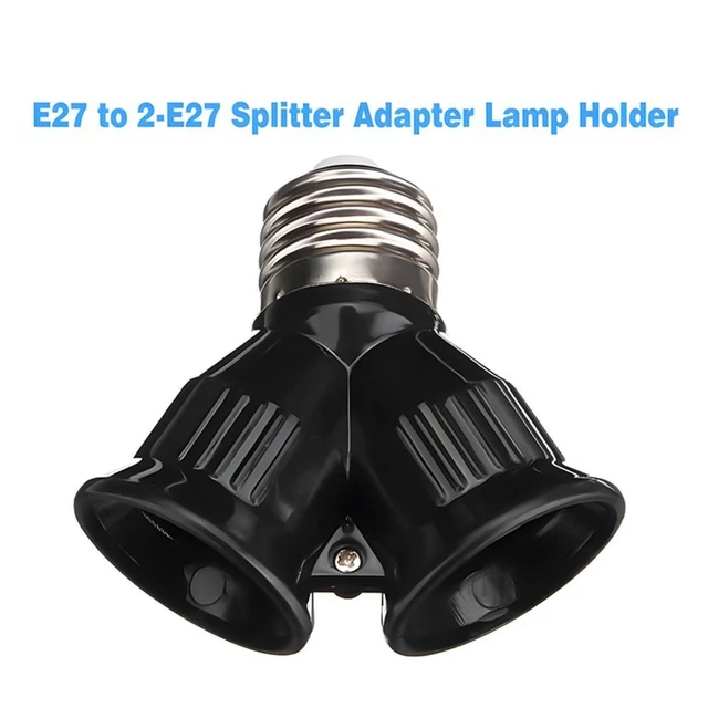 PC E27 TO 2E27 with Screw LED Base Durable Lamp Holder E27 EUR 4,10 - PicClick FR