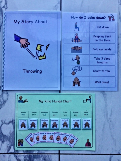 PECS PCS BOARDMAKER Throwing Social Story triple value pack for autism ...