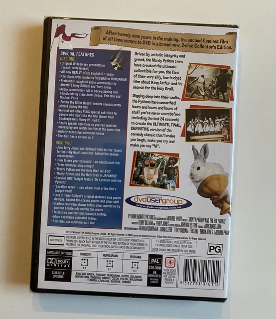 MONTY PYTHON AND The Holy Grail (2 Disc DVD) Region 4 Brand New ...