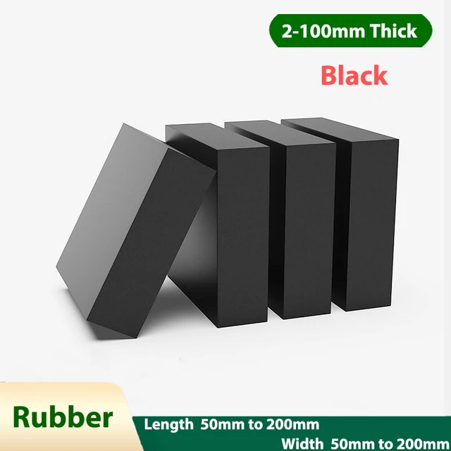 RUBBER BLOCKS SOLID Square Sheet Cushioning Damping Plate Industrial ...