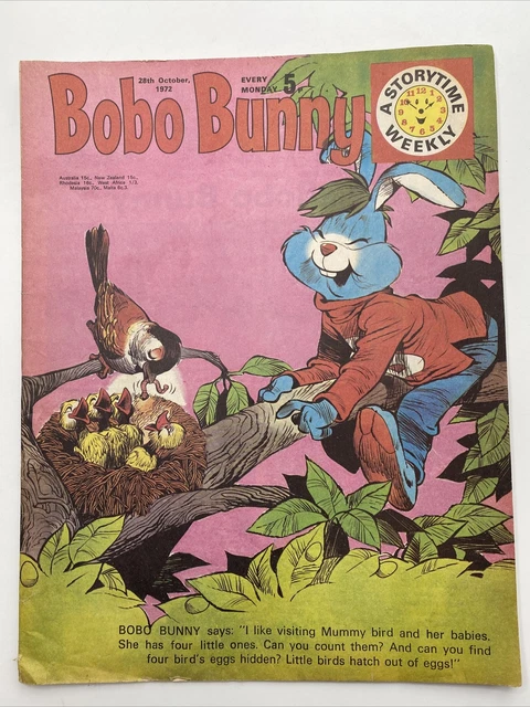 BOBO BUNNY COMIC - Vintage 70s Children’s Comic - 28th October 1972 £6. ...