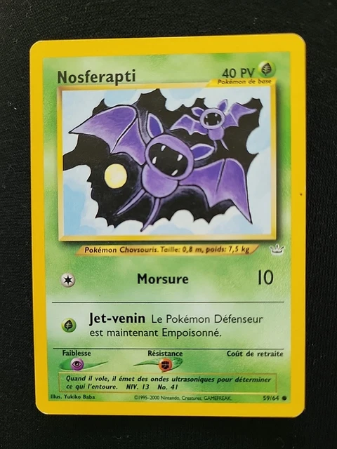 CARTE POKÉMON NOSFERAPTI 59/64 - NEO REVELATION - WIZARDS - ED 2 - FRA -BON ETAT EUR 1,00 ...
