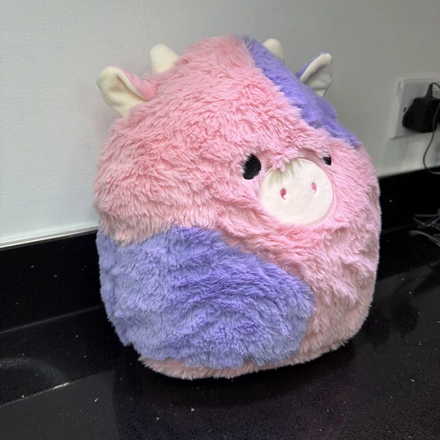 SQUISHMALLOW 12” FUZZ-MALLOW Fuzz-a-mallow Rare PATTY THE COW pink ...