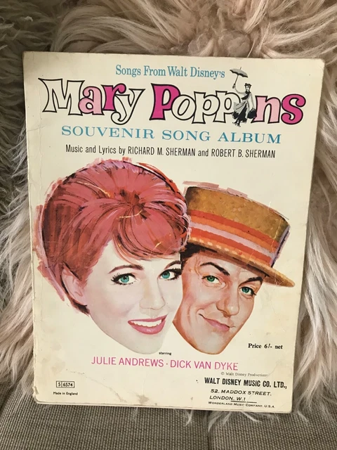 WALT DISNEYS MARY Poppins Souvenir Song Album Vintage 60s Song Sheet ...